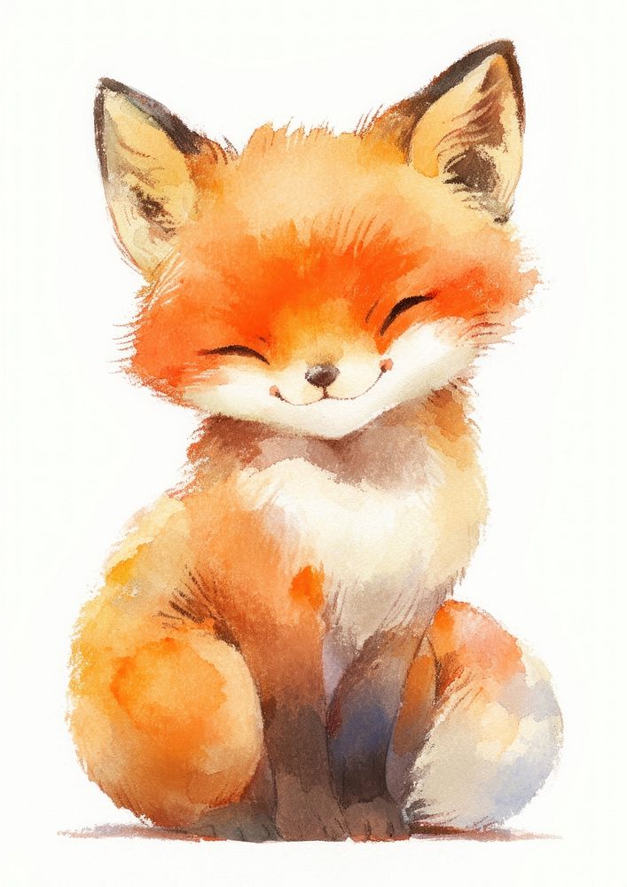 Fox Winking illustration watercolor animal | Free Photo Illustration ...