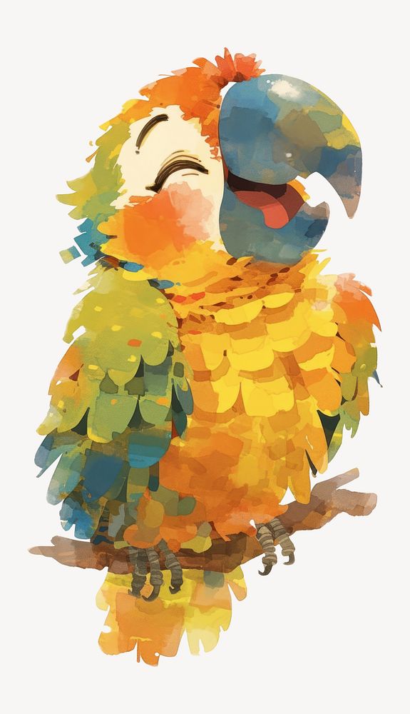 Parrot Winking illustration watercolor colors | Free Vector ...