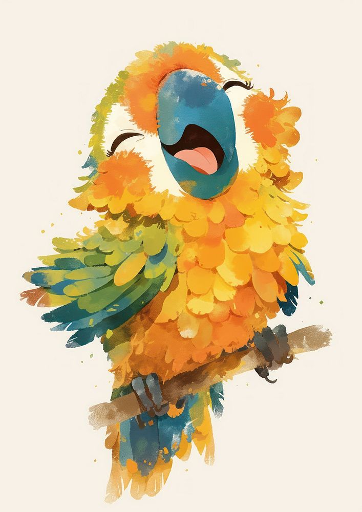 Parrot Winking watercolor style bird | Free Photo Illustration - rawpixel