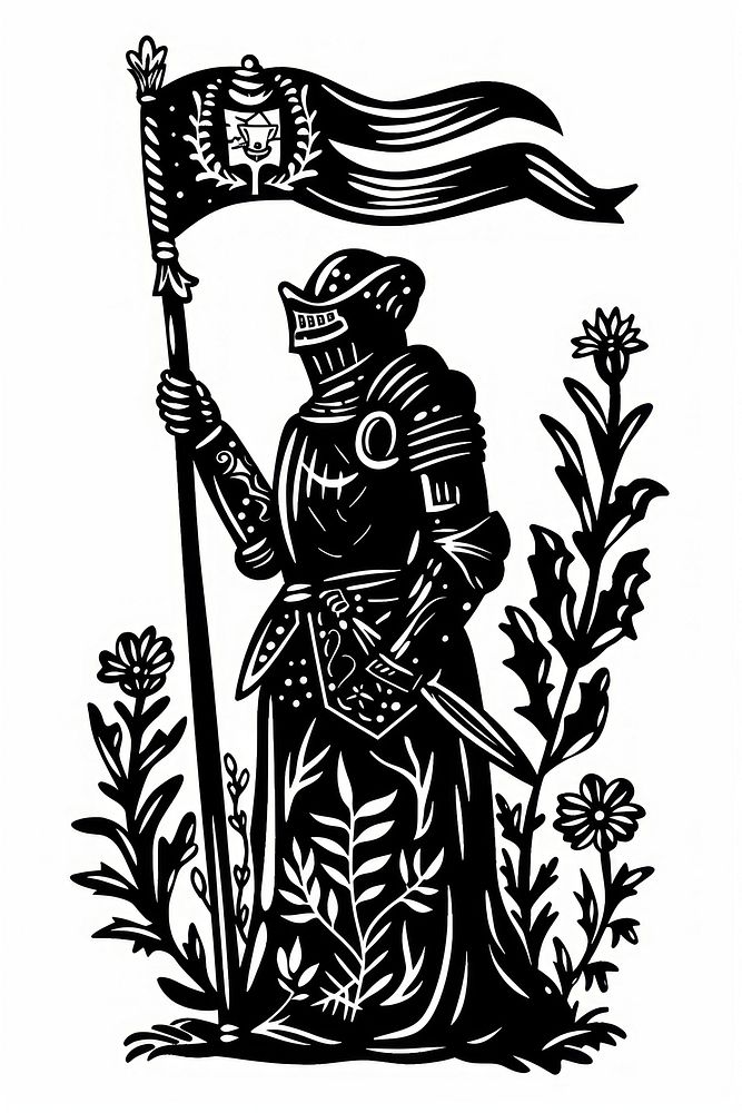 Knight holding flag knight art | Free Photo Illustration - rawpixel