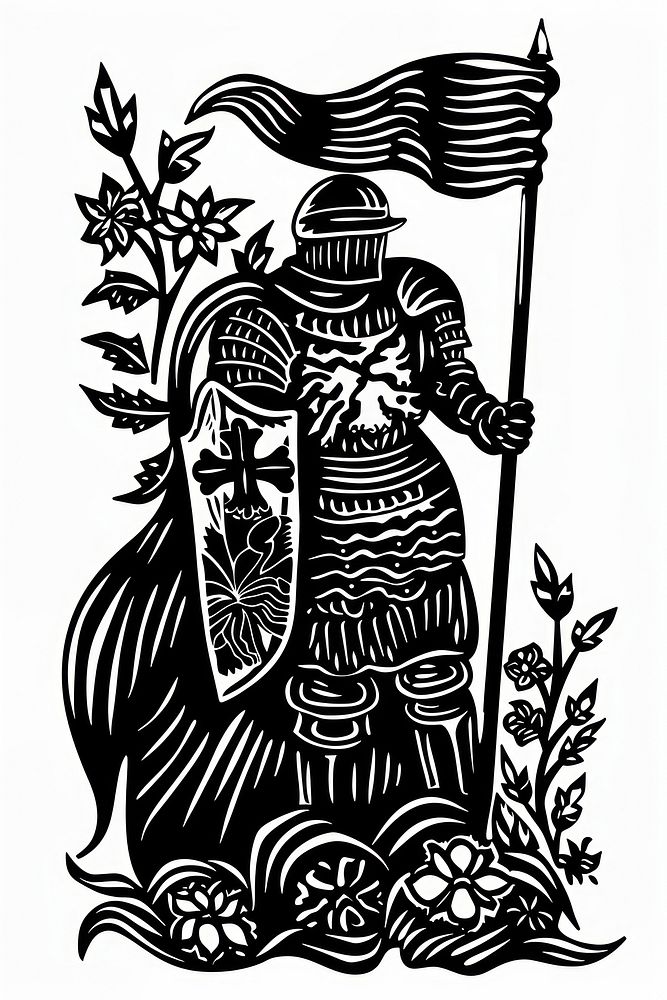 Knight holding flag knight illustration | Free Photo Illustration ...