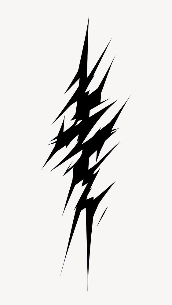Lightning thinder silhouette tribal design | Free Vector - rawpixel