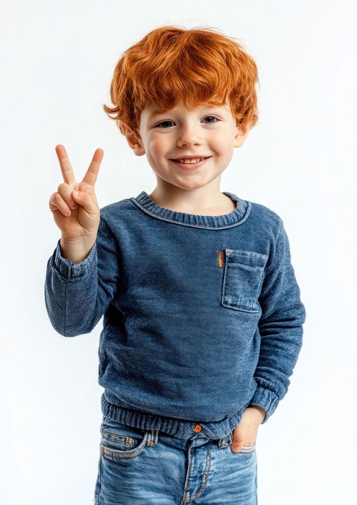 Peace hand sign gesture boy | Free Photo - rawpixel