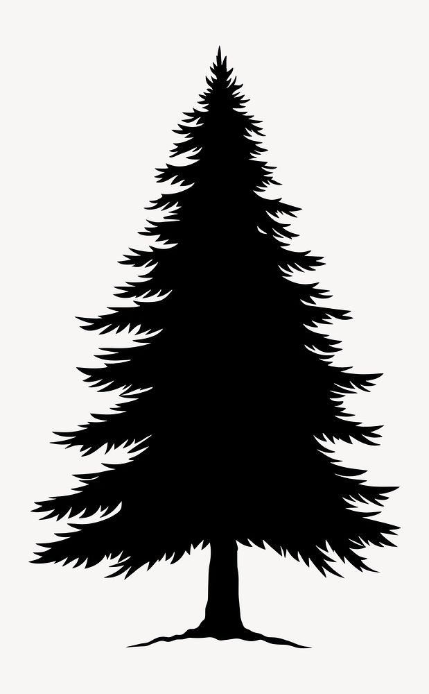 Cedar tree silhouette illustration black | Free Vector - rawpixel