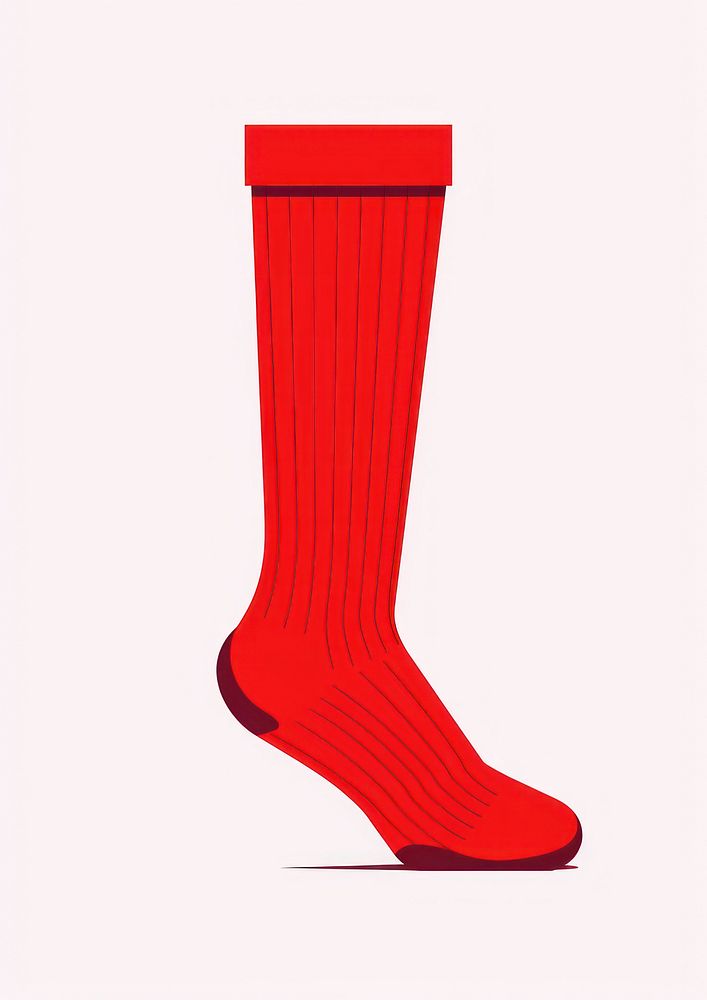 Red one sock vector illustration | Free Photo Illustration - rawpixel