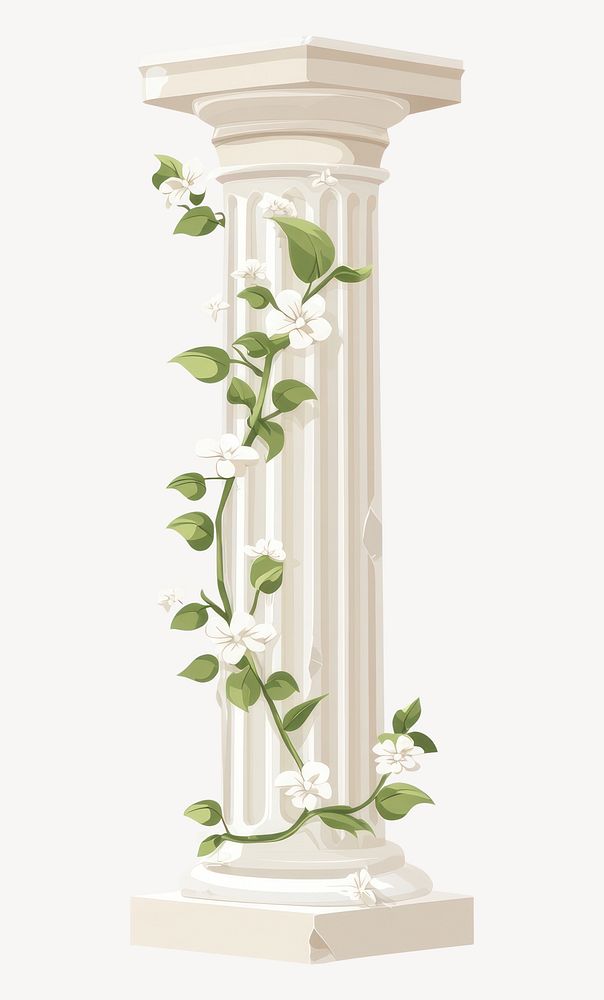 Classic decorative white stone pillar | Free Vector Illustration - rawpixel
