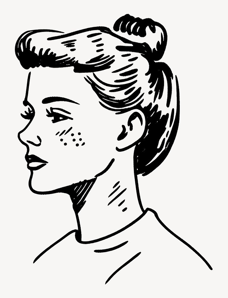 Woman acne drawing sketch art | Free Vector - rawpixel