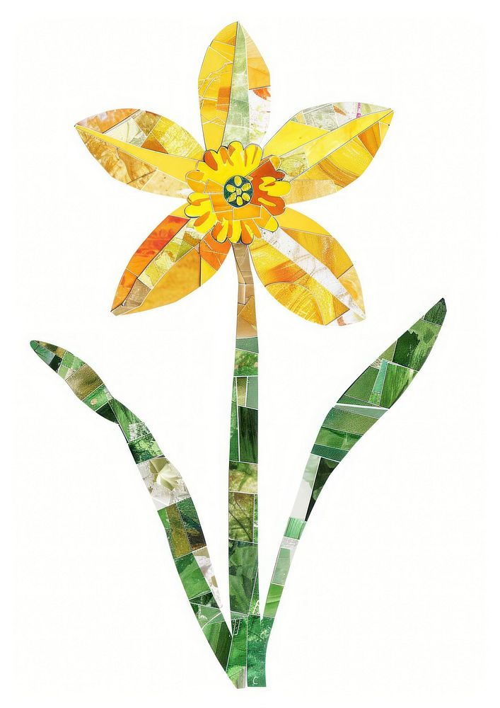 Daffodil collage paper cut daffodil | Free Photo Illustration - rawpixel