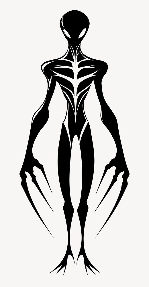 Simple full body alien linear | Free Vector - rawpixel