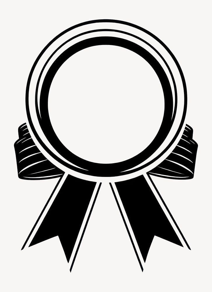 Simple badge ribbon outline icon | Free Vector - rawpixel