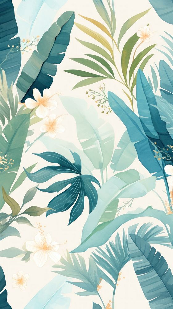 Coquette tropical wallpaper illustration pattern | Free Photo ...
