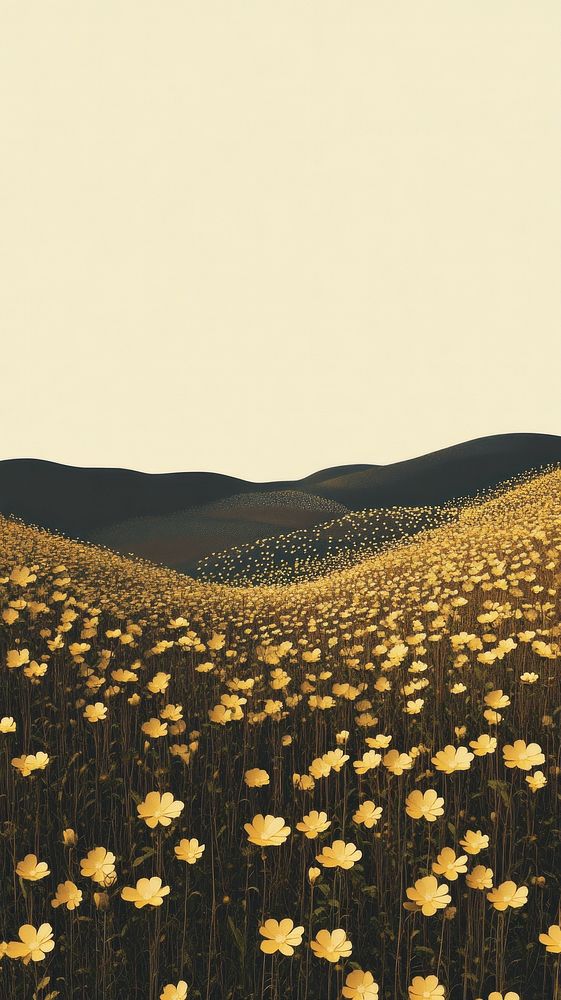 Spring flower hills flowers landscape | Free Photo - rawpixel