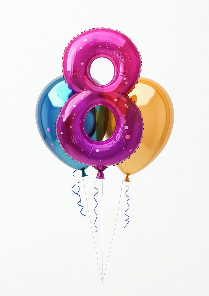 Birthday balloon number 8 balloons | Free Photo - rawpixel