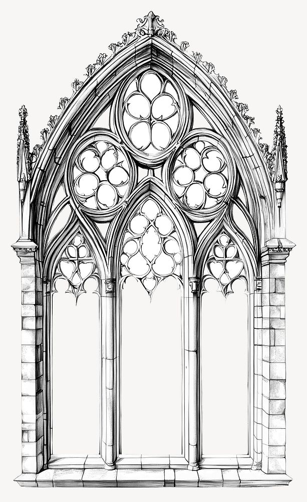 Church window drawing architectural architecture | Free Vector - rawpixel