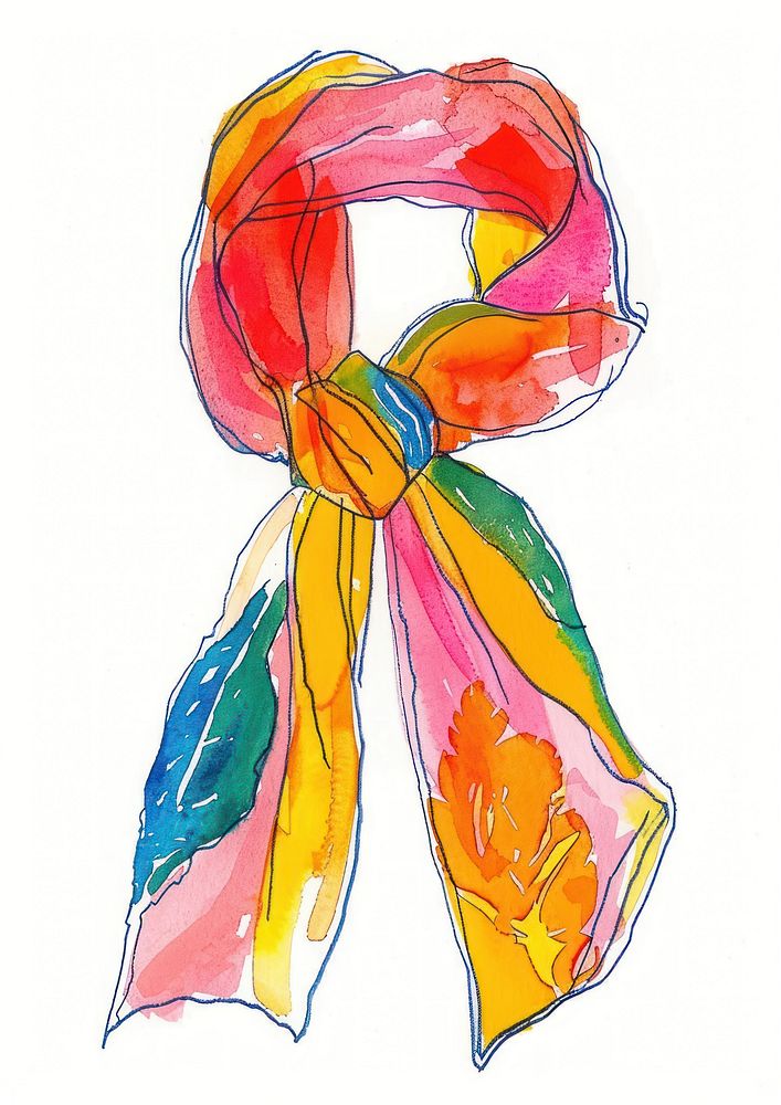 Silk scarf illustration watercolor colors | Free Photo Illustration ...