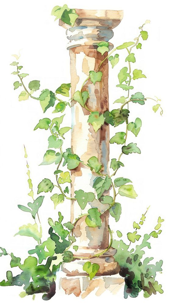 Roman pole illustration watercolor plant. | Free Photo Illustration ...