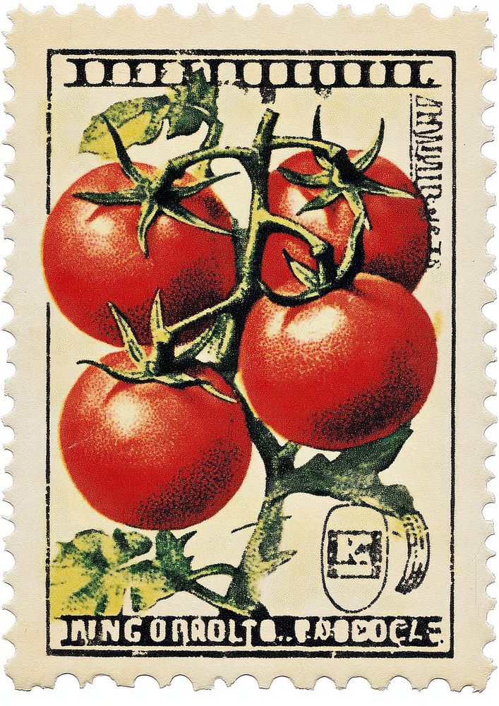 Vintage postage stamp illustration tomato | Free Photo - rawpixel