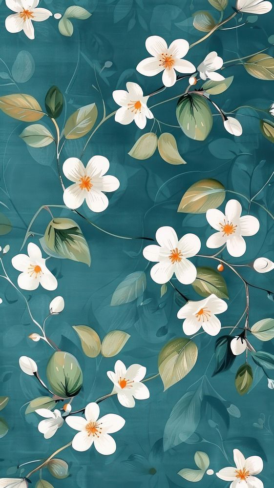 Jasmine pattern background flowers. | Free Photo Illustration - rawpixel