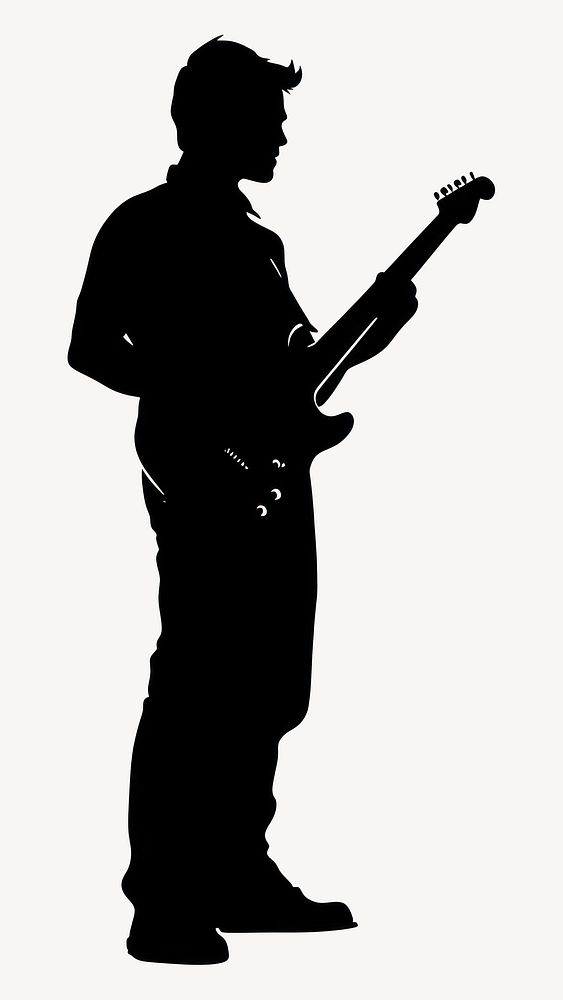 Man play guitar silhouette guitarist | Free Vector - rawpixel