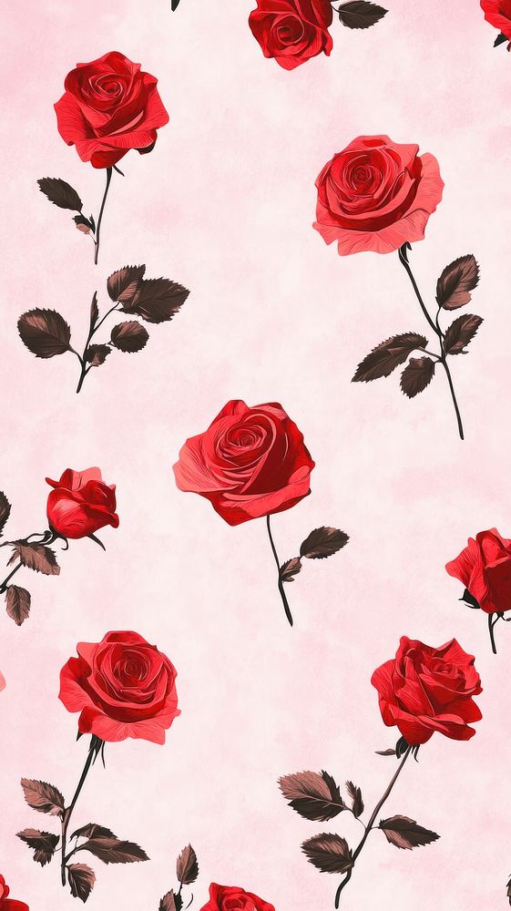 Red rose roses background pattern | Free Photo Illustration - rawpixel