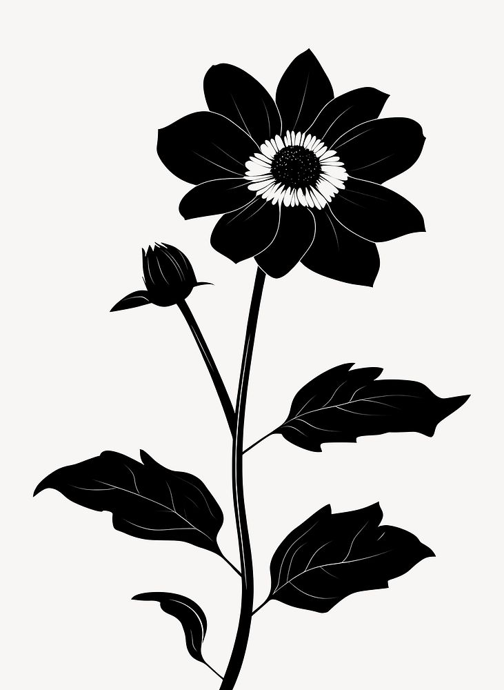 Flower silhouette flower art vector | Free Vector - rawpixel