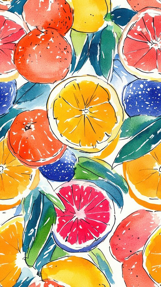 Allover sliced grapfruit calico pattern | Free Photo Illustration ...
