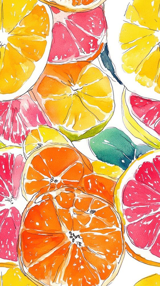 Allover sliced grapfruit calico pattern | Free Photo Illustration ...