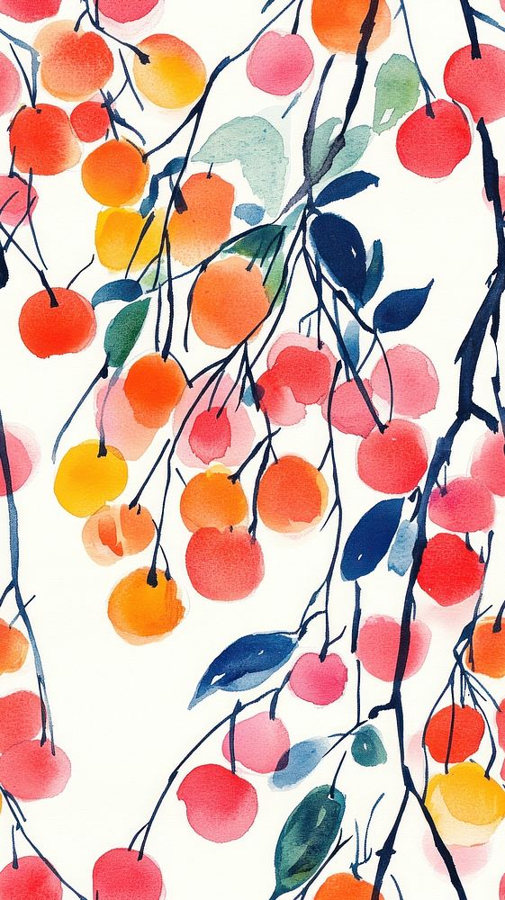 Allover tiny cherry calico pattern | Free Photo Illustration - rawpixel