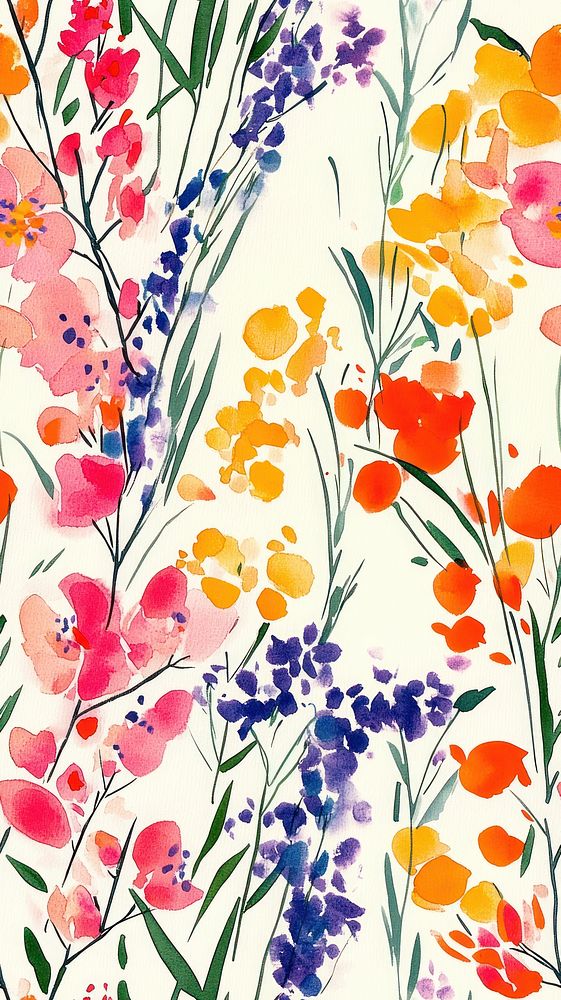 Allover tiny spring flowers calico | Free Photo Illustration - rawpixel