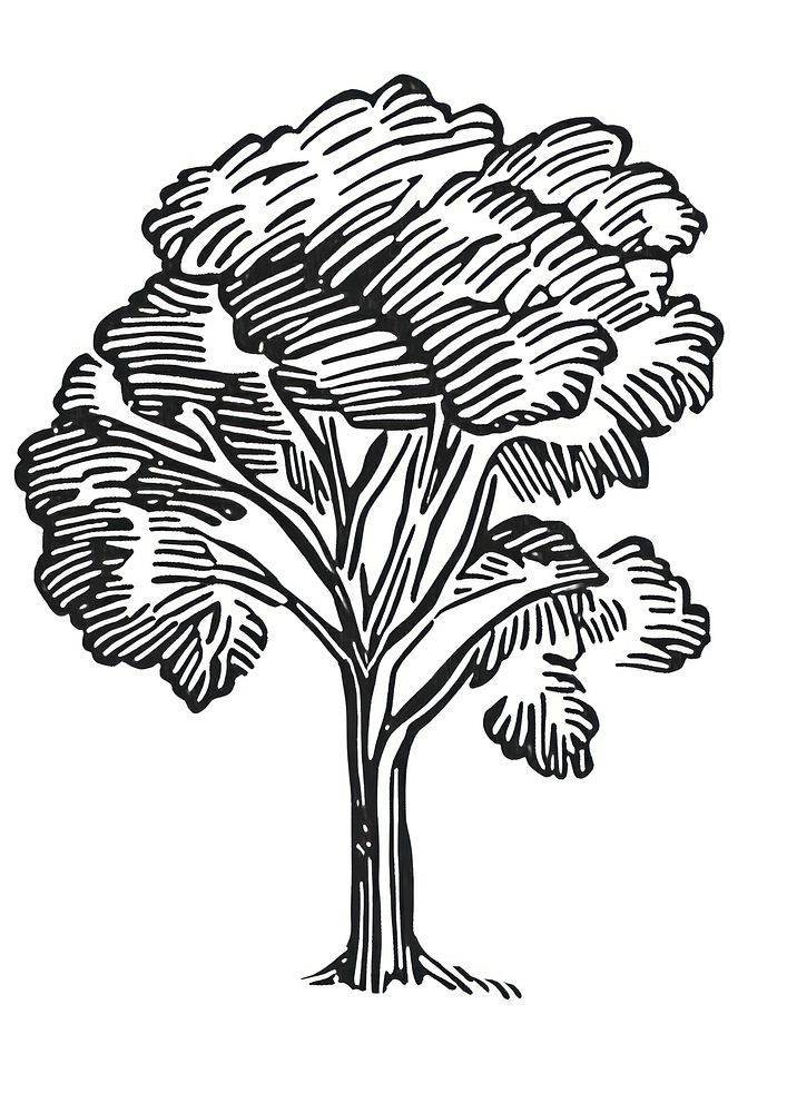 American sycamore tree drawing art | Free Photo Illustration - rawpixel