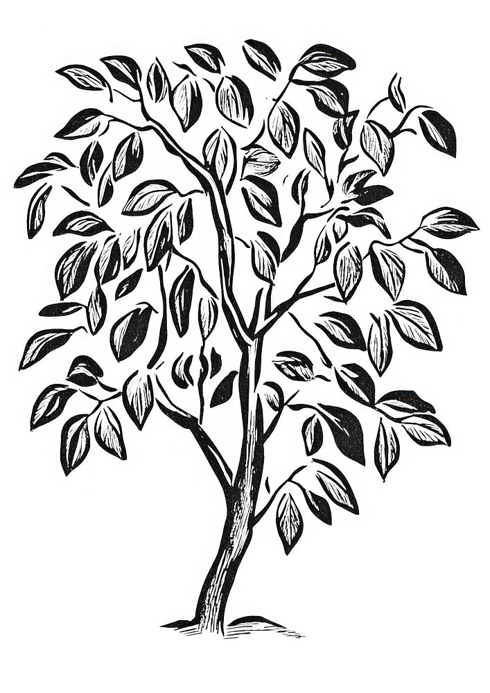 Spring tree drawing art white. | Free Photo Illustration - rawpixel