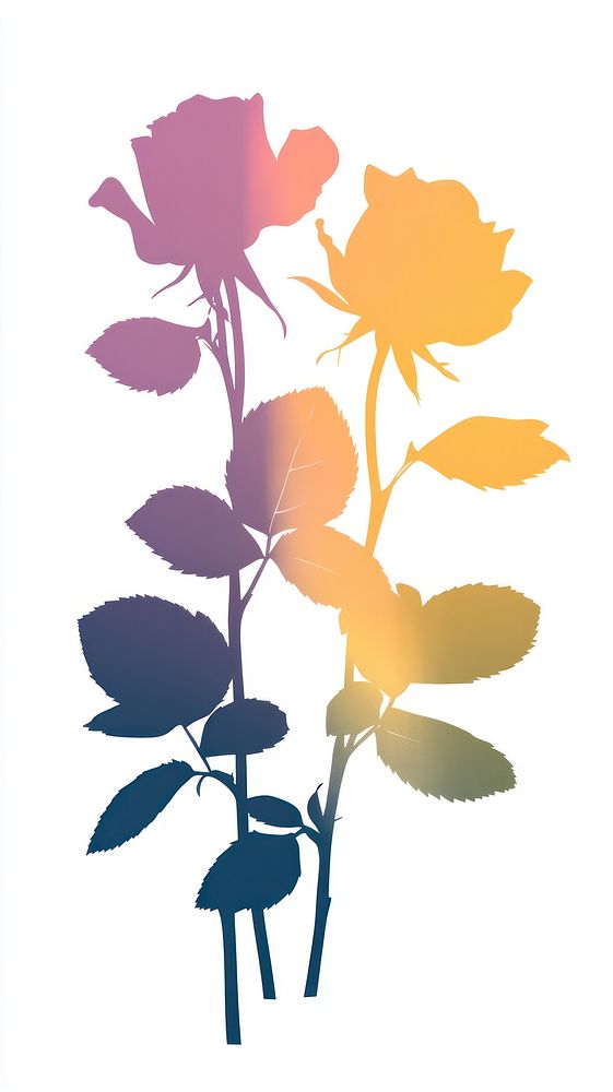 Roses patterns silhouette gradient art. | Free Photo - rawpixel
