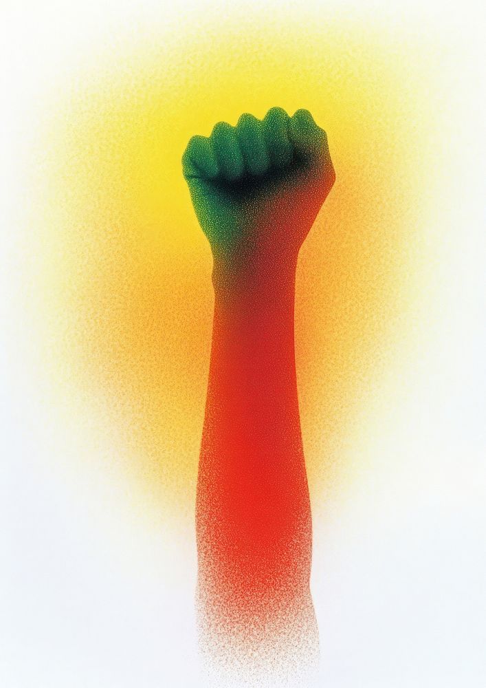 silhouette rising arm illustration colors | Free Photo Illustration ...