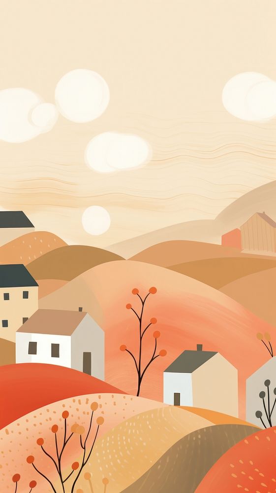 Countryside landscape illustration nature art | Free Photo Illustration ...