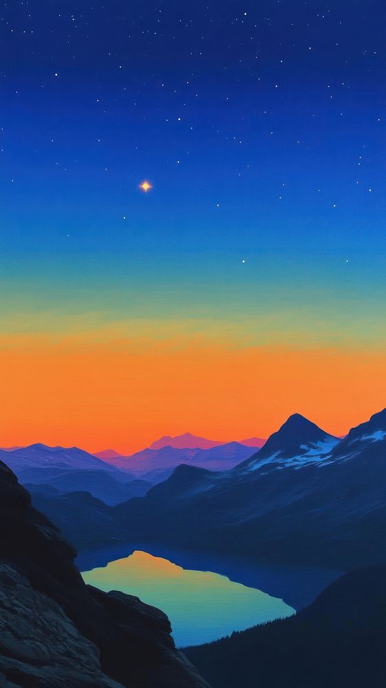 Space star landscape wallpaper mountain. | Free Photo Illustration ...