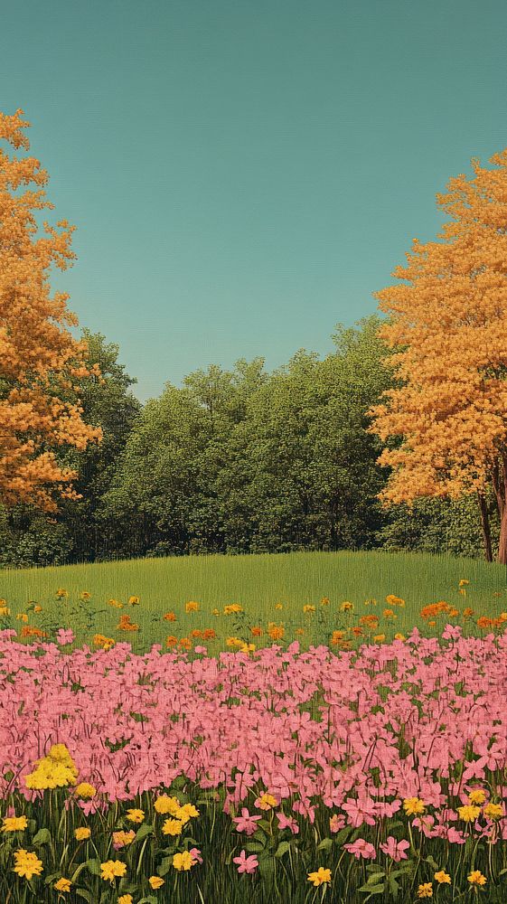 Spring garden landscape background wallpaper | Free Photo Illustration ...