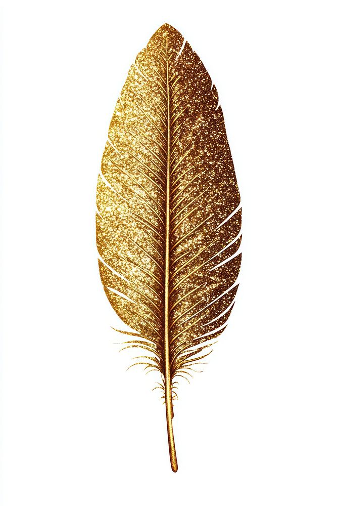 Gold glitter feather art illustration | Free Photo Illustration - rawpixel