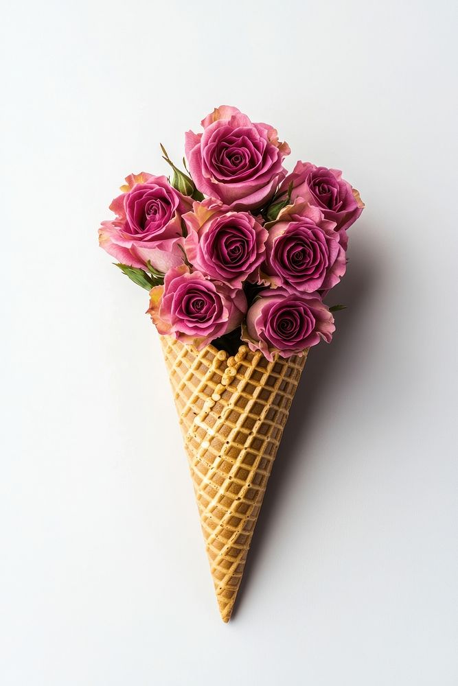 Ice cream cone rose flowers | Free Photo - rawpixel