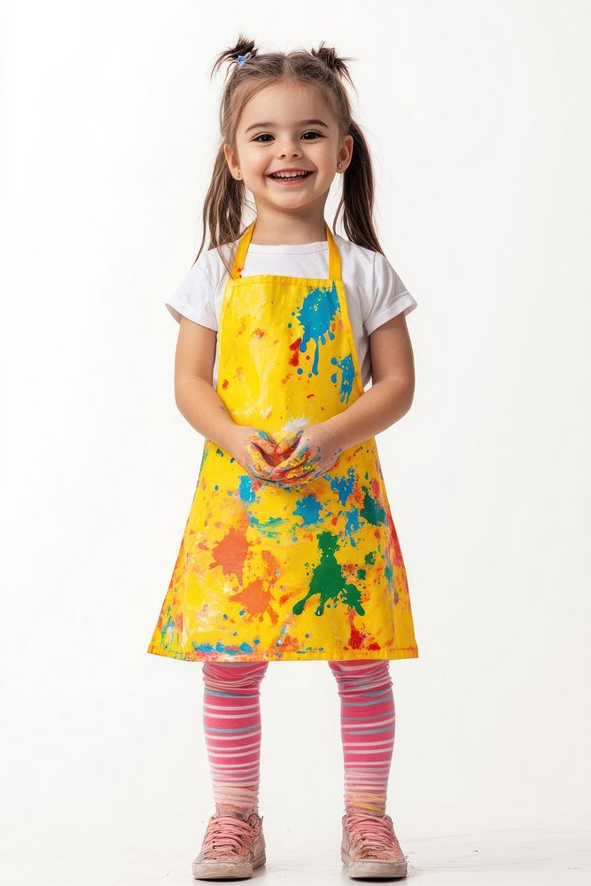 Kid kindergarten stained apron girl | Free Photo - rawpixel