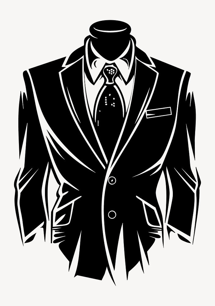 Suit illustration black tie vector | Free Vector - rawpixel