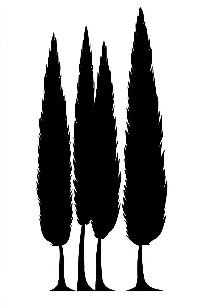 Cypress tree silhouette trees illustration | Free Photo Illustration ...