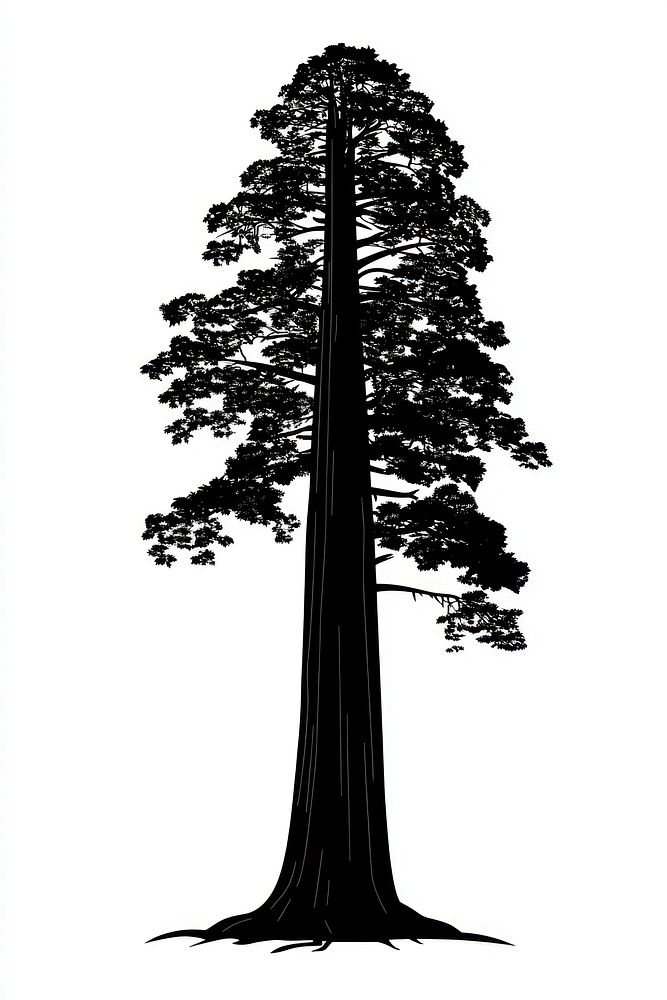 Tall redwood tree silhouette illustration | Free Photo Illustration ...