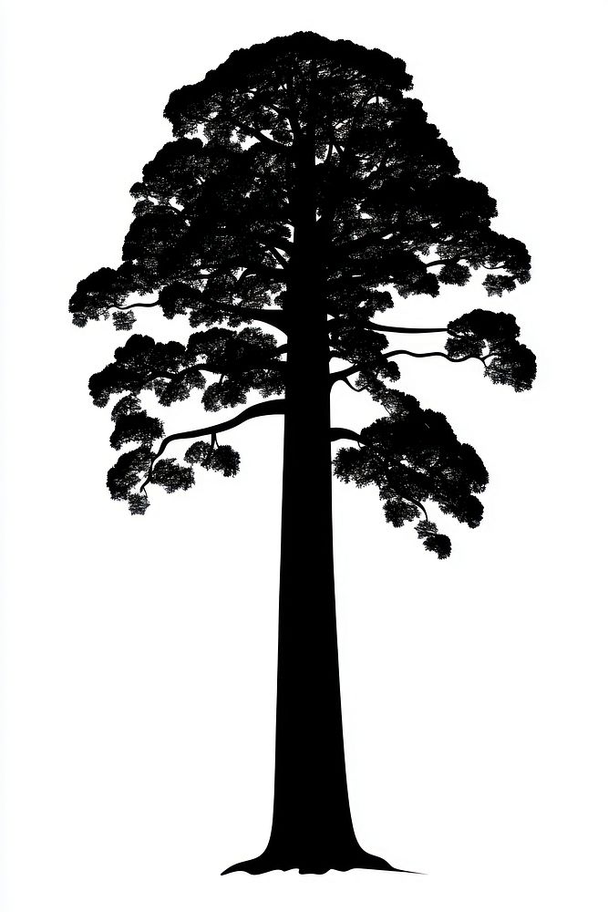 Tall American redwood tree silhouette | Free Photo Illustration - rawpixel