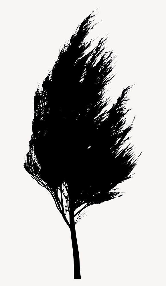 Cypress tree silhouette illustration black | Free Vector Illustration ...