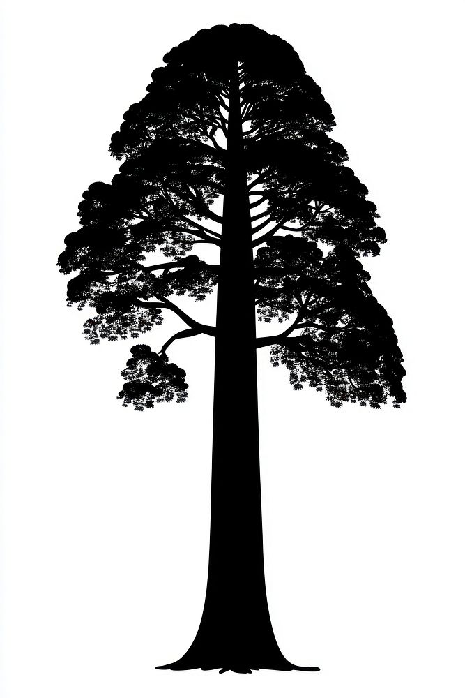 Tall American redwood tree silhouette | Free Photo Illustration - rawpixel