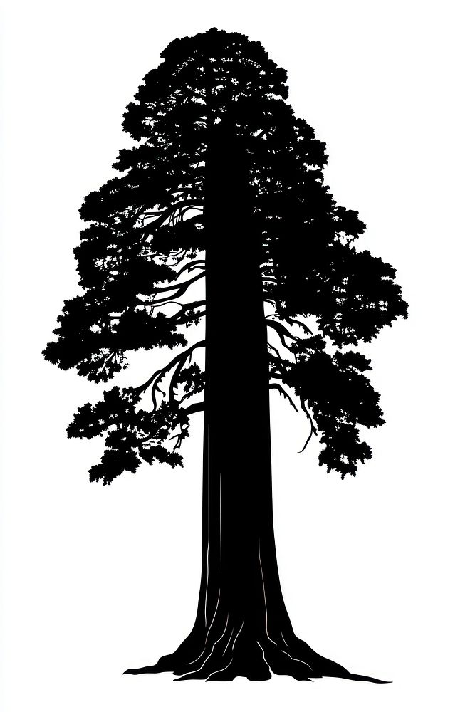 Tall redwood tree silhouette illustration | Free Photo Illustration ...