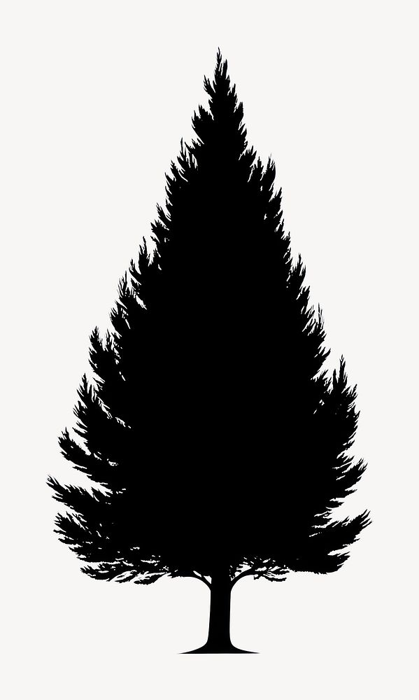 Cypress tree silhouette illustration black | Free Vector Illustration ...
