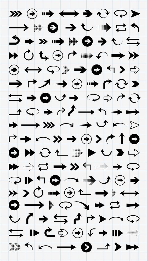 Collection various arrow icons black. | Premium Vector - rawpixel