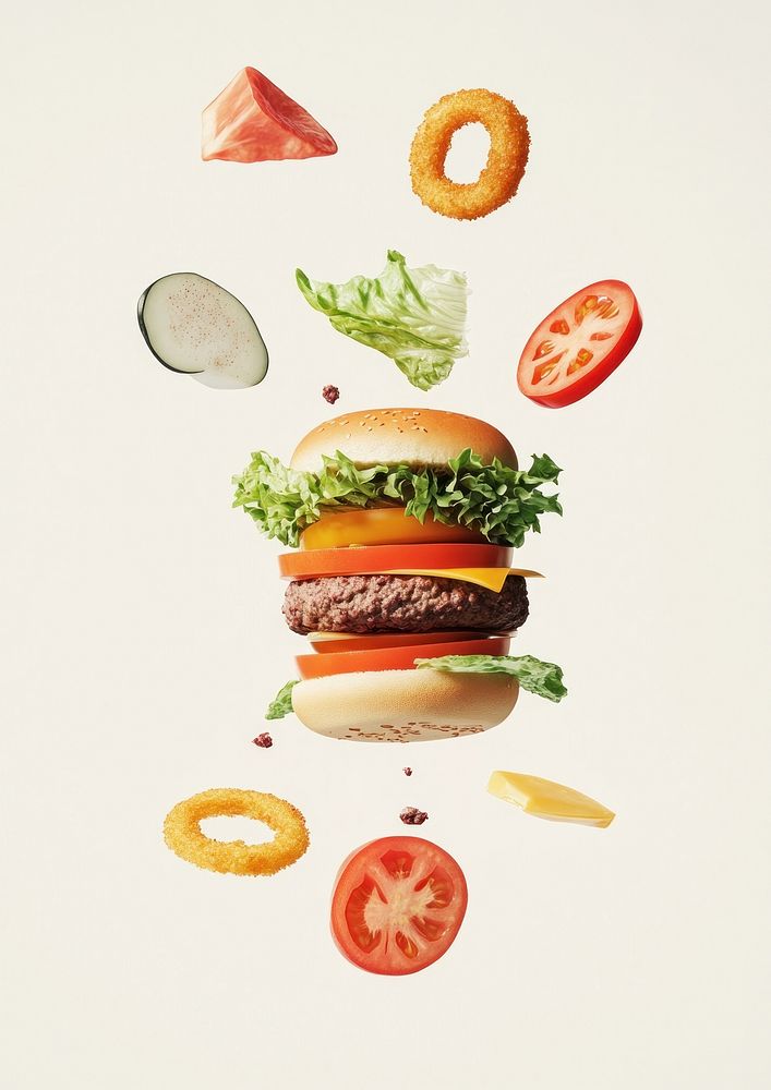 Burger food ingredients components. | Free Photo - rawpixel