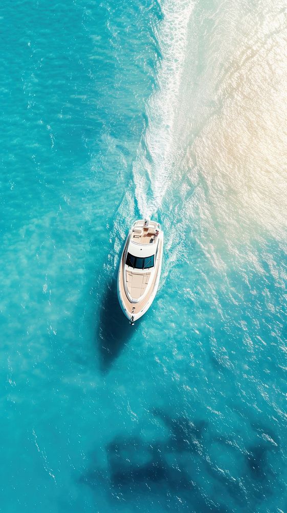 speedboat turquoise sea aerial yacht | Free Photo - rawpixel
